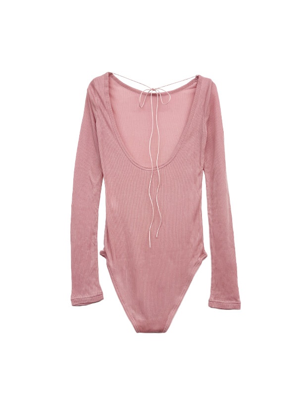 sheer back open body suit