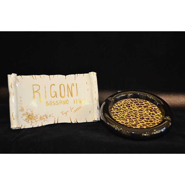 ashtray - 灰皿｜Leopard Pattern×Black / ヒョウ柄×ブラック｜丸型｜Angela Rigon : イタリア ...