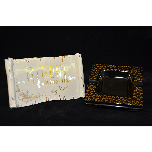 ashtray - 灰皿｜Leopard Pattern×Black / ヒョウ柄×ブラック｜四角型｜Angela Rigon : イタリア ...