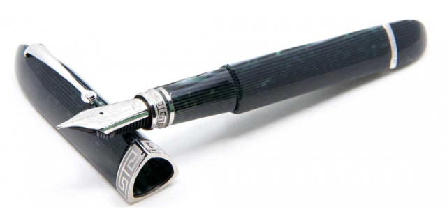 アルマンドシモーニクラブ 限定生産品 トリアンゴロ アルコヴェルデ ロジウムトリム セルロイド 万年筆 ASC Triangolo Arco ...