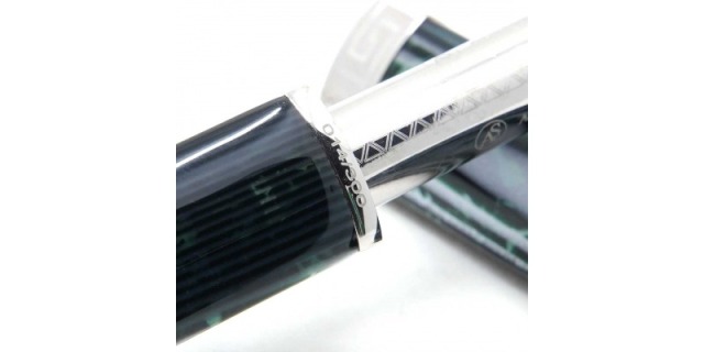 アルマンドシモーニクラブ 限定生産品 トリアンゴロ アルコヴェルデ ロジウムトリム セルロイド 万年筆 ASC Triangolo Arco ...