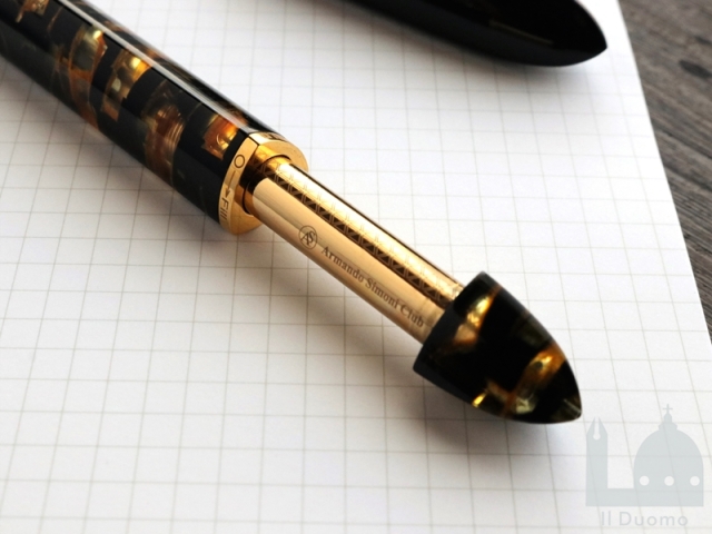 アルマンドシモーニクラブ 限定生産品 トリアンゴロ ブラックルーセンス セルロイド 万年筆 ASC Triangolo Black ...