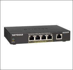 GS305P/ネットギア製PoE給電ギガビット対応スイッチングハブ