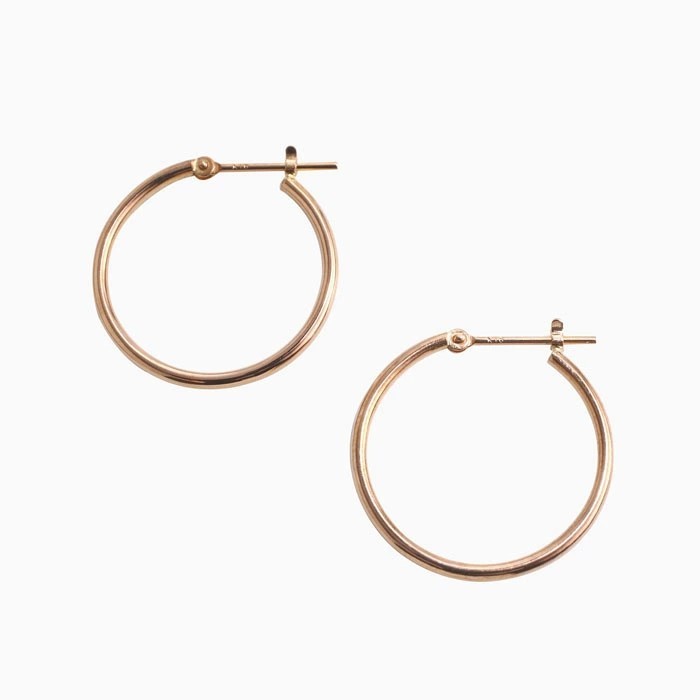 【送料無料】正規品 18金/K18 18k/K18PG ピンクゴールド ピアス/フープピアス キャッチレス リングピアス 大きめピアス/1.5mm 20mm シンプル 両耳 オシャレピアス ...