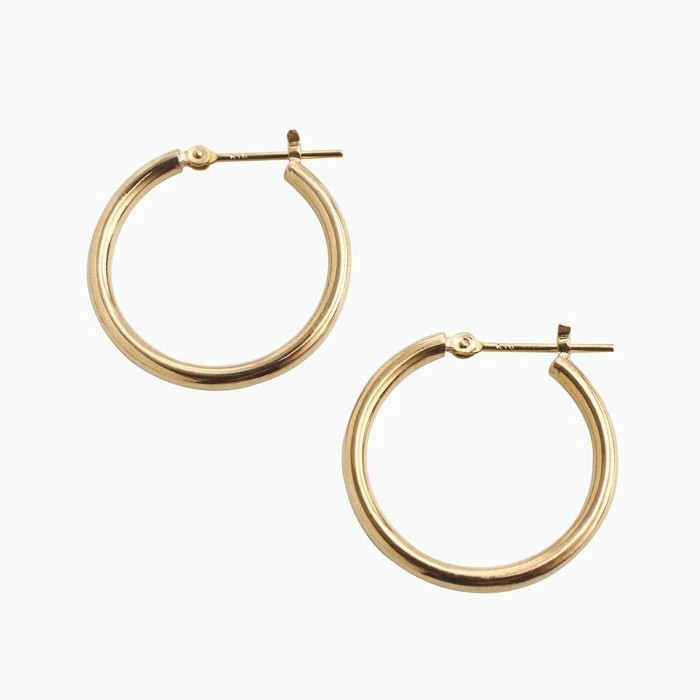 【送料無料】正規品 18金/K18 18k/K18YG イエローゴールド ピアス/フープピアス キャッチレス リングピアス 大きめピアス/2.0mm 20mm シンプル 両耳 オシャレピアス ...