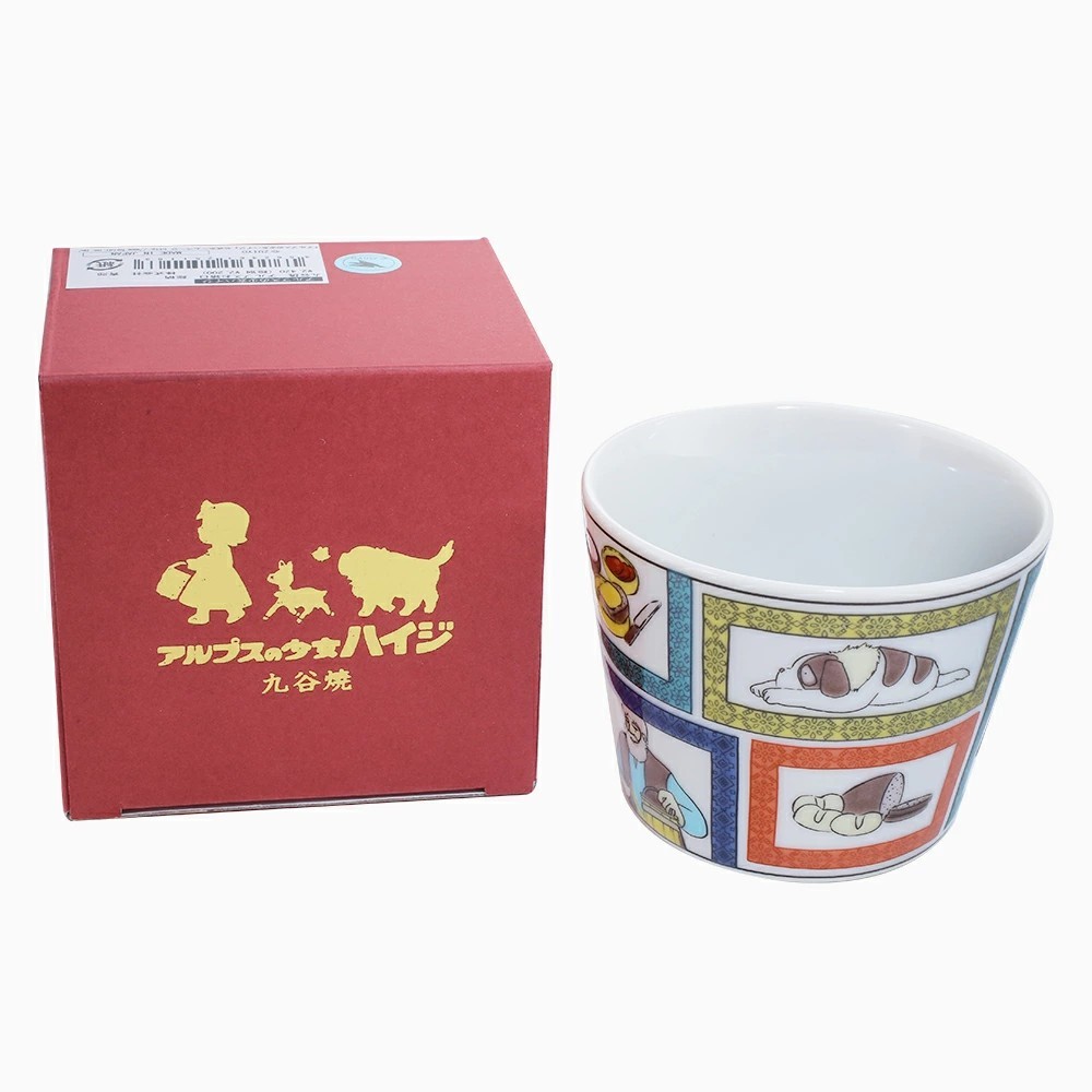 【送料別】日本製 九谷焼 アルプスの少女ハイジ/ハイジ 陶器/食器/和食器 色絵フリーカップ/カップ/コップ 記念日/誕生日 お祝い/結婚祝い プレゼント/贈り物 お洒落/オシャレ 総柄 ...