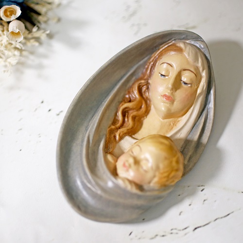 【送料無料】イタリア製/ITALY ドルフィ/Dolfi インテリア/置物/オブジェ お部屋/壁掛け 聖母マリア/MARIA/マリア 木製 ...