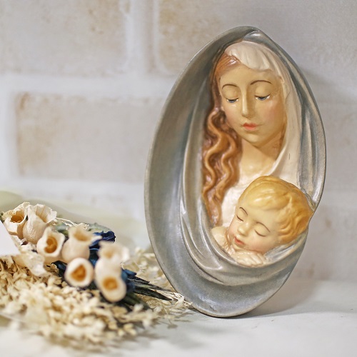 【送料無料】イタリア製/ITALY ドルフィ/Dolfi インテリア/置物/オブジェ お部屋/壁掛け 聖母マリア/MARIA/マリア 木製 ...