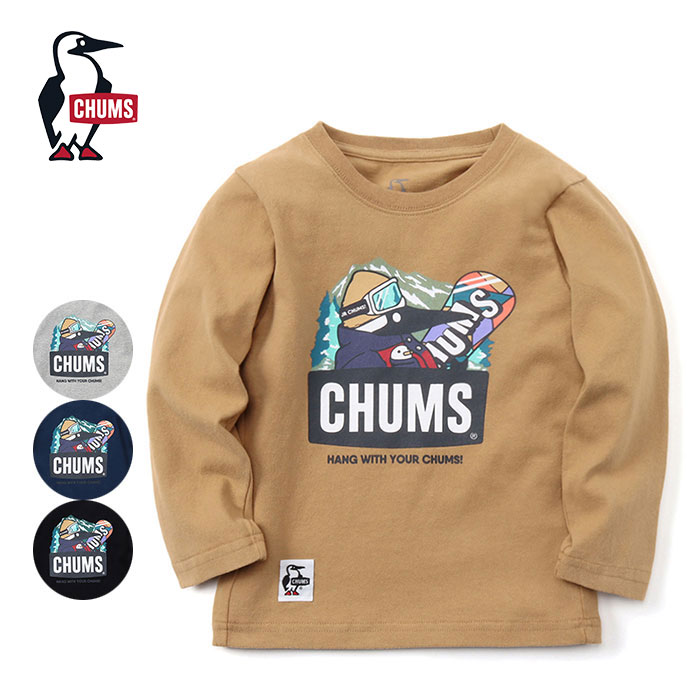 CHUMS チャムス キッズ Kids Snowboarding Booby LS T-Shirt キッズスノーボーディングブービーロングスリーブTシャツ 長袖Tシャツ CH21-1252