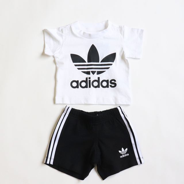 adidas Originals アディダス オリジナルス ベビー キッズ トレフォイル ショーツ Tシャツ セット TREFOIL ...