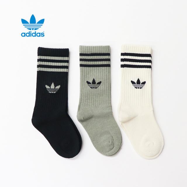 adidas originals アディダス オリジナル クルーソックス 3足組 キッズ JKW03 IZ3471