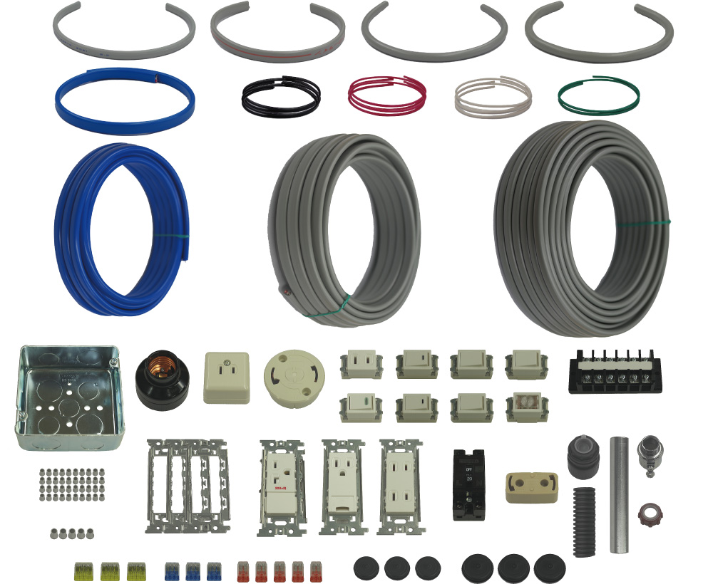 第2種電気工事士 技能試験練習材料セット 全13問分の器具・電線セット (1回練習分) 電工チャレンジ 準備万端シリーズ4 令和5年度版