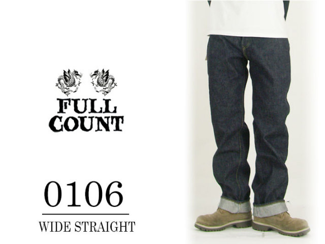 FULLCOUNT フルカウント 0106 ワイドストレート ワンウォッシュ ジーンズ -JOE-