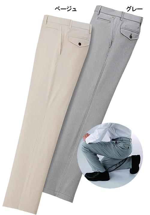 ポールミラー 吸汗・速乾麻混のびのびストレッチパンツ同サイズ2色組