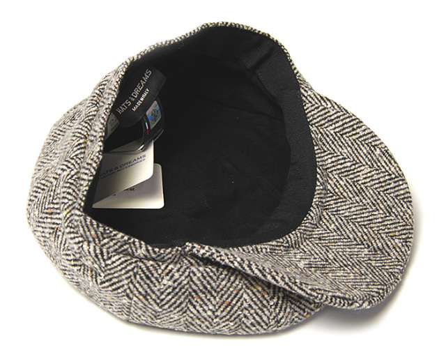 イタリア HATS&DREAMS(ハッツアンドドリームス) ヘリンボーン8枚はぎハンチング メンズ 秋冬 キャスケット [大きいサイズの帽子 ...