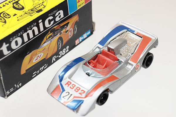 ミニカーショップ ケンボックス トミカ 黒箱★22★日産R-382 ＃21 (銀/赤/青) ※箱スレ、めくれ・フタ爪跡・買取品・現状渡しMinicar shop KENBOX TOMICA