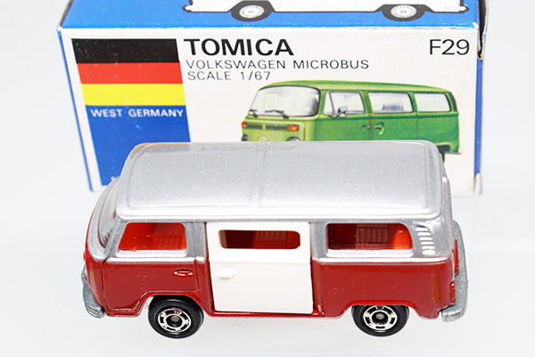 ミニカーショップ ケンボックス トミカ 青箱★F29★フォルクスワーゲンマイクロバス(赤メタ/銀)※F29-1-6・G124バケーションセット ...