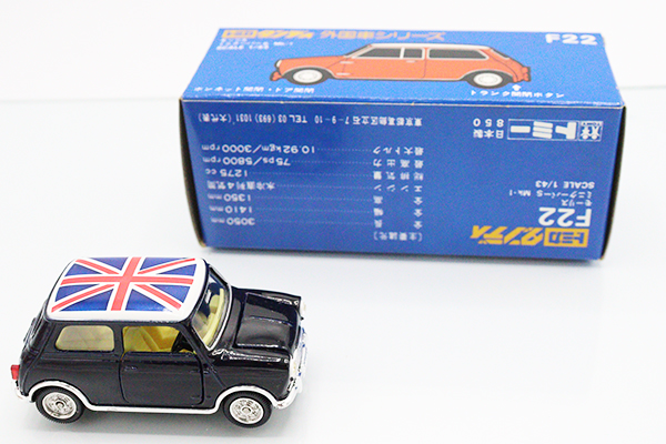 ミニカーショップ ケンボックス ダンディ★F22★モーリスミニクーパーS Mk-1 (黒/ユニオンジャック/ヘッドライト ダイヤカット) ※1/43スケール・ワンオーナーモデル・きれいです・箱 ...