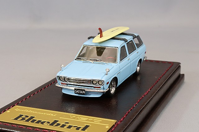 ☆＊ イグニッションモデル 1/64 ダットサン ブルーバードワゴン (510) ライトブルー/ロンシャンタイプ14インチ サーフボード ...