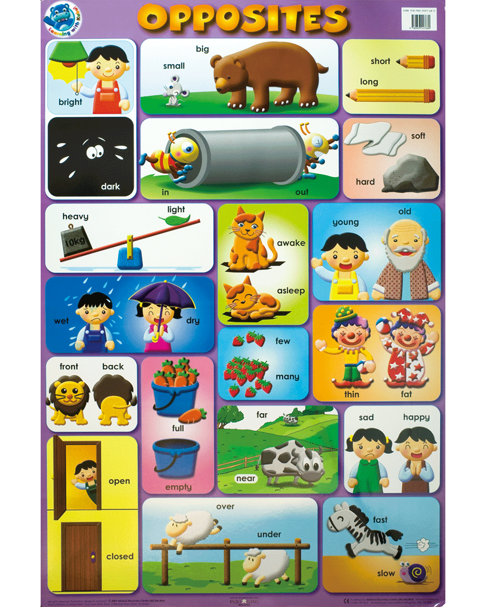 OPPOSITES (CHART) こども英語教材 Kids Mart