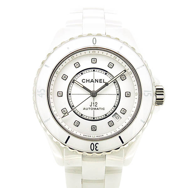 シャネル CHANEL J12 H5705 38mm 12Pダイヤ ホワイト シースルーバック 新品 Zetton(ゼットン)