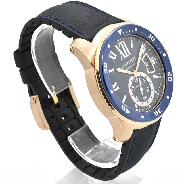 カルティエ CARTIER カリブル ドゥ カルティエ ダイバー WGCA0009 ピンクゴールド ブルー 42mm USED 中古 ...