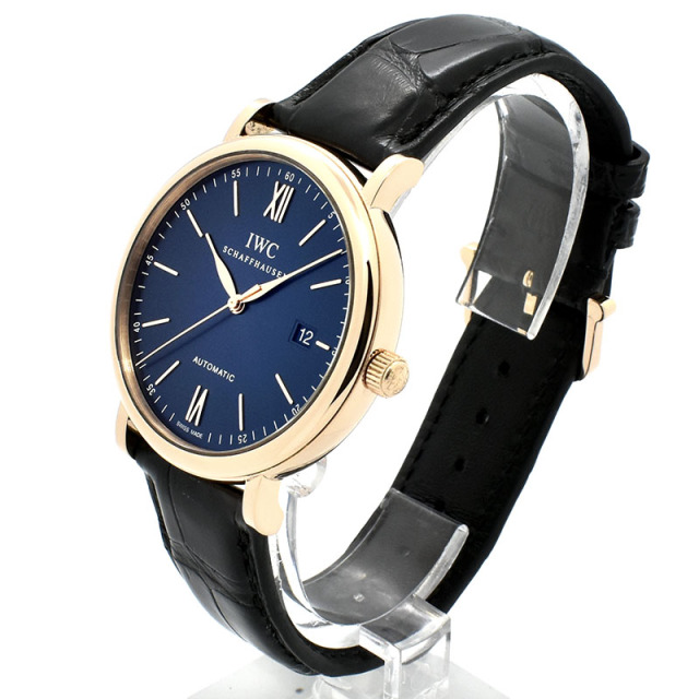 IWC ポートフィノ IW356522 18KRG 40mm ディープブルー 革ベルト USED 中古 Zetton(ゼットン)