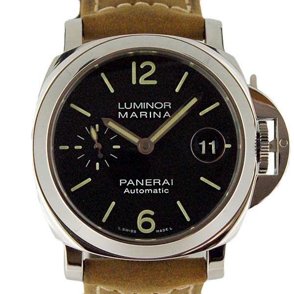 パネライ PANERAI ルミノールマリーナ PAM01048 40mm ブラック 革ベルト 新品 Zetton(ゼットン)