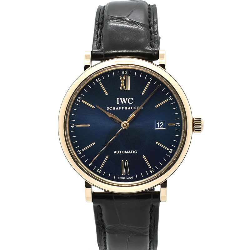 IWC ポートフィノ IW356522 18KRG 40mm ディープブルー 革ベルト USED 中古 Zetton(ゼットン)