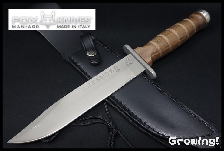 ナイフショップ グローイング！ FOX KNIVES【フォックス ナイブス】 ディフェンダー 【440】【ウッド】DEFENDER フィックスド