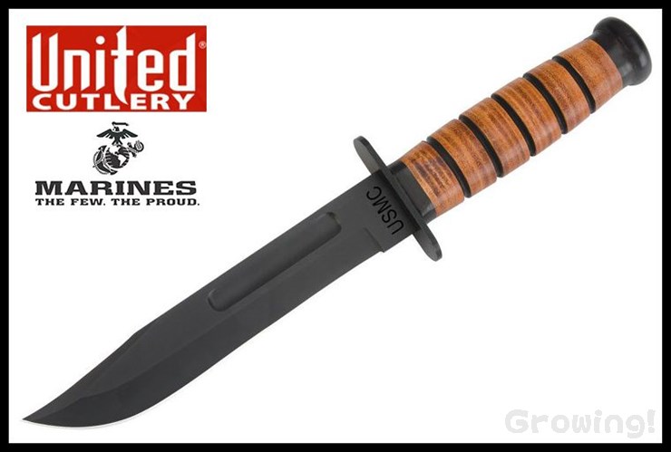 ナイフショップ グローイング！ UNITED【ユナイテッド】 USMC コンバット ファイティングナイフ 【420】【レザー】フィックスド