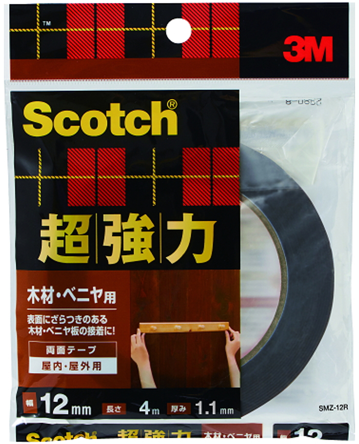 3M スコッチ 超強力両面テープ 木材・ベニヤ用 SMZ-12R