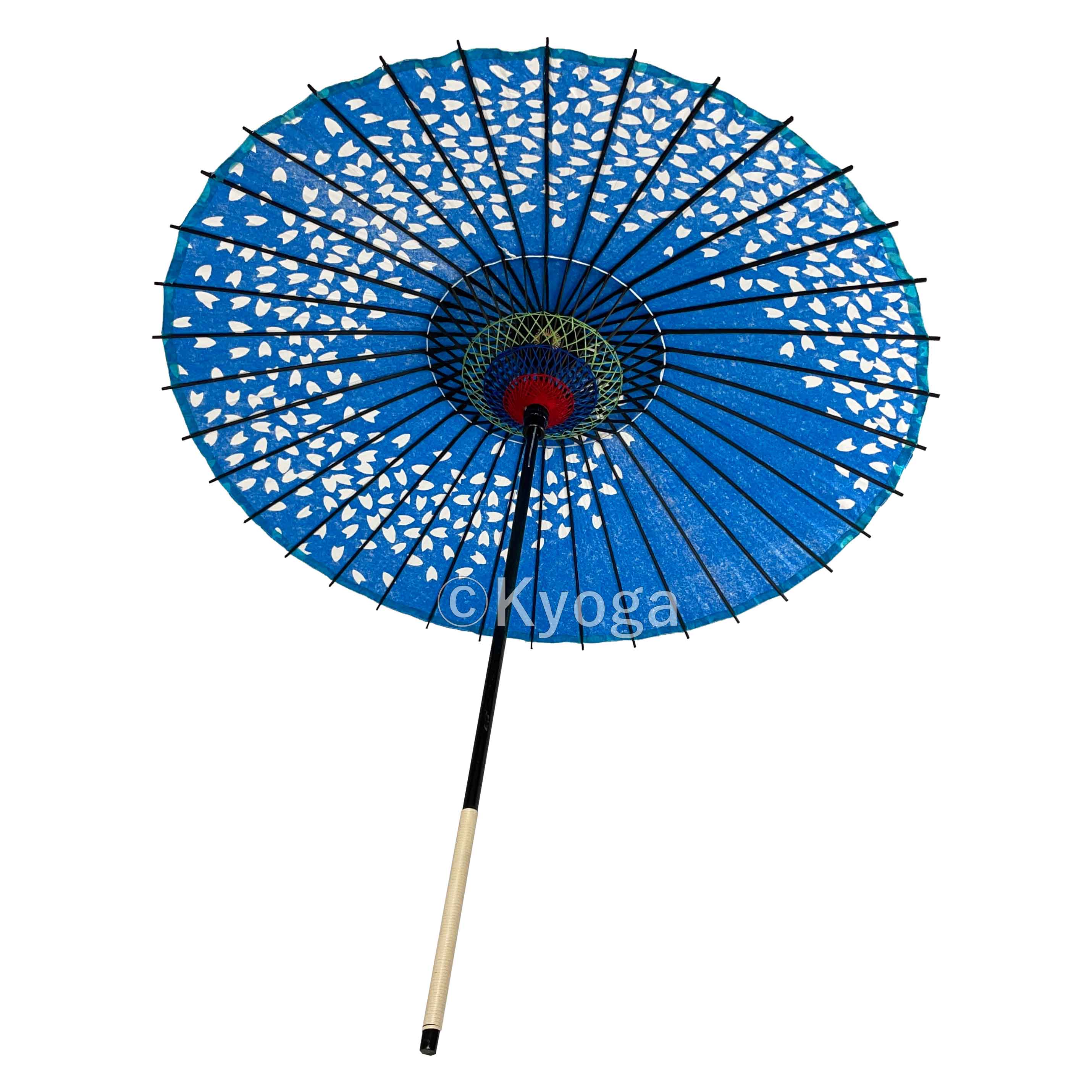 【和傘・野点傘専門店 恭雅】 和傘 － 紙傘 尺5 桜渦 水色