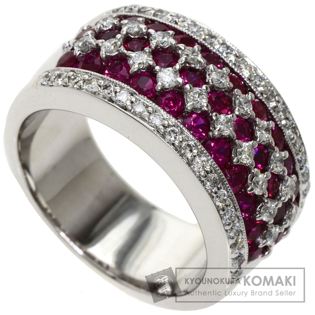 1.97ct ルビー ダイヤモンド リング・指輪 K18ホワイトゴールド 17.3g レディース ブランド京の蔵小牧 ネット販売部