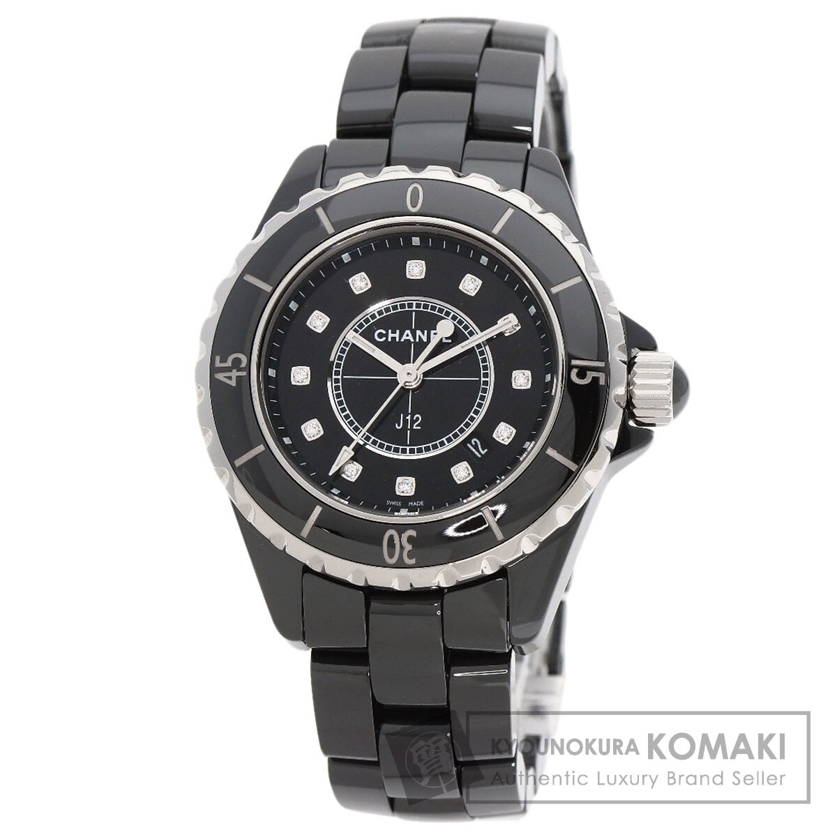 CHANEL シャネル H1625 J12 33mm 12P ダイヤモンド 腕時計 セラミック/セラミック レディース ブランド京の蔵小牧 ...