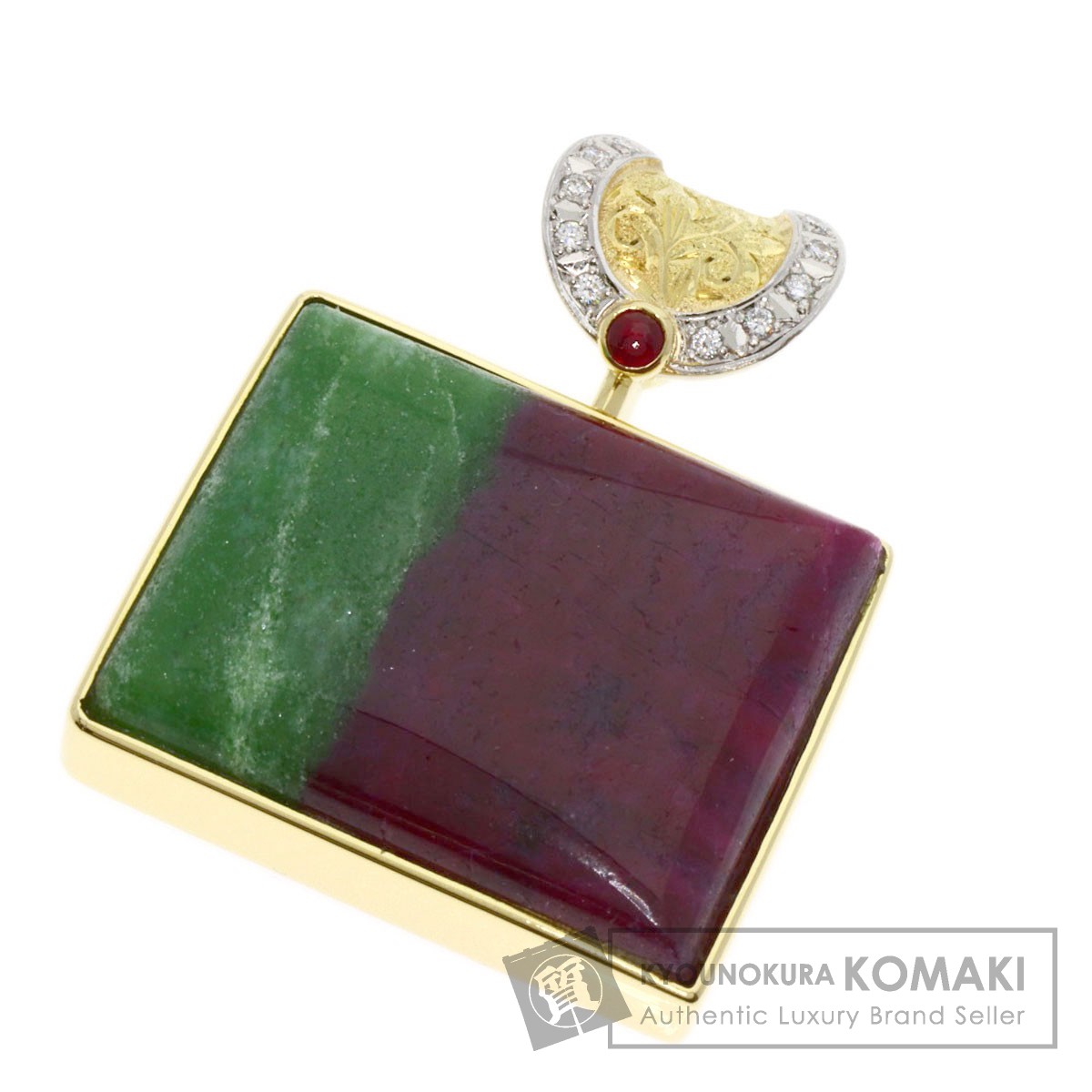 Kenji Hisa 檜佐賢治 ルビー インゾイサイト ダイヤモンド ペンダントトップ K18イエローゴールド/PT900 レディース ...