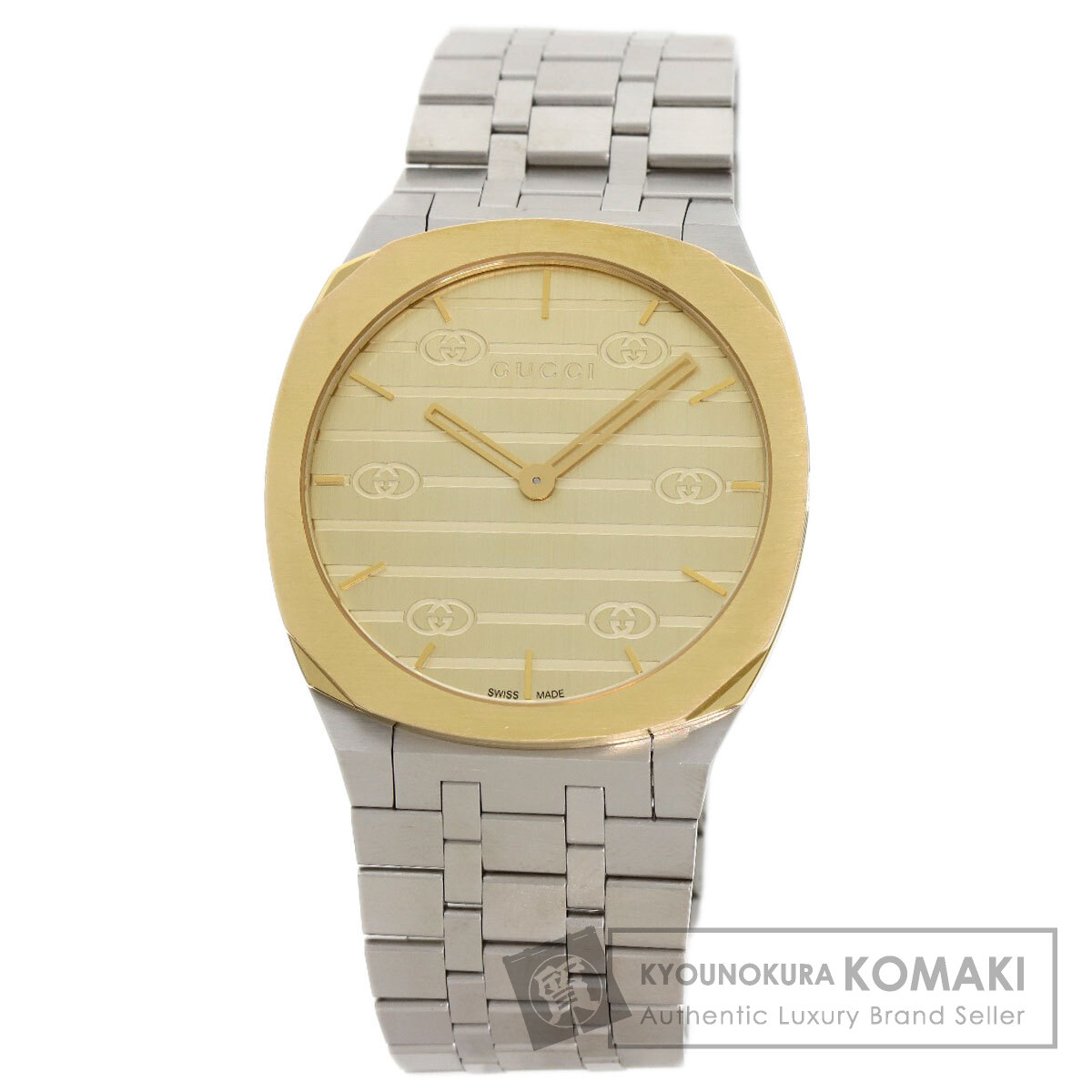 GUCCI グッチ YA163405 25H Gフレーム 腕時計 ステンレススチール/GP メンズ ブランド京の蔵小牧 ネット販売部