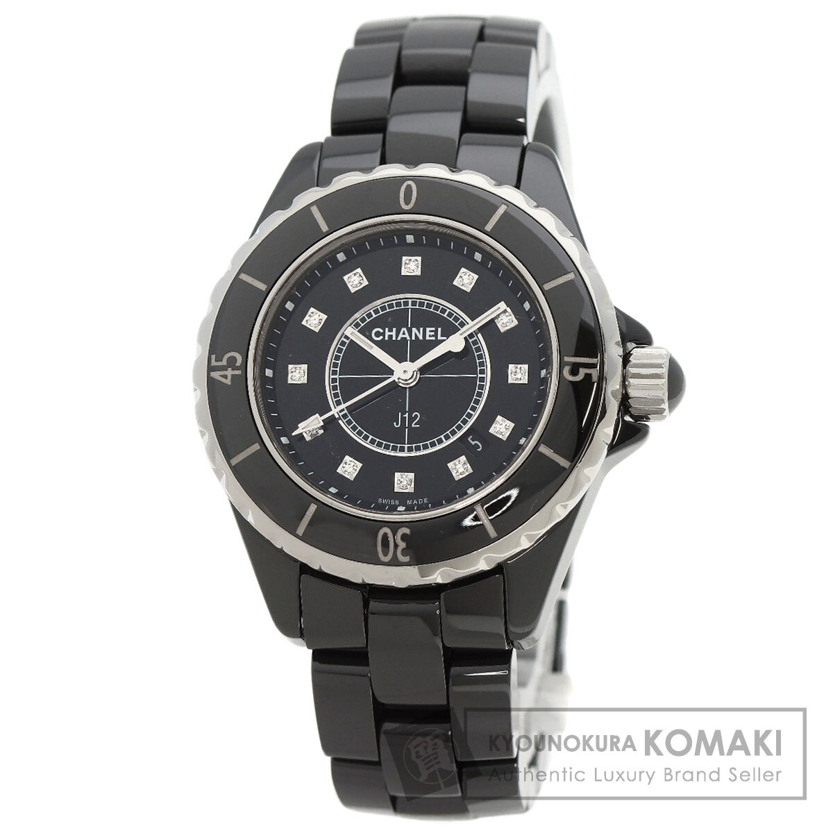 CHANEL シャネル H1625 J12 33mm 12P ダイヤモンド 腕時計 セラミック/セラミック レディース ブランド京の蔵小牧 ...