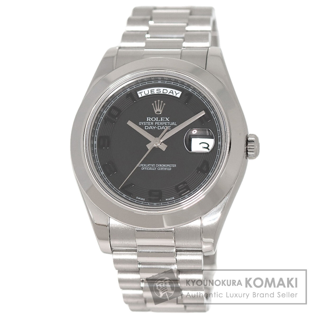 ROLEX ロレックス 218206 デイデイト2 ブラックゴースト 腕時計 プラチナPT950/PT950 メンズ ブランド京の蔵小牧 ネット販売部