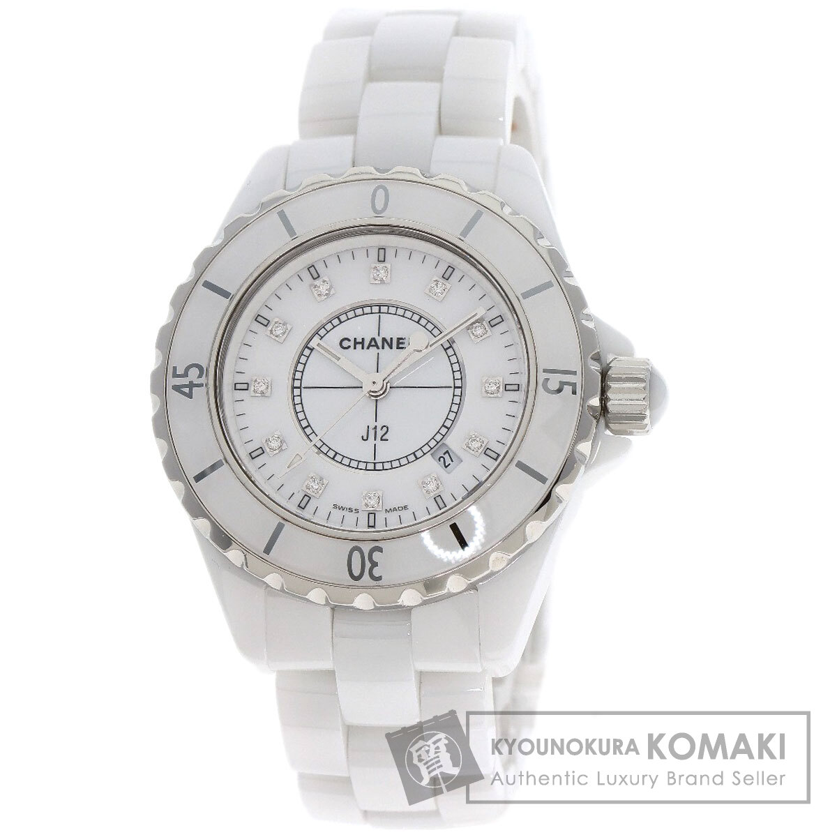 CHANEL シャネル H1628 J12 33mm 12P ダイヤモンド 腕時計 セラミック/セラミック レディース ブランド京の蔵小牧 ネット販売部