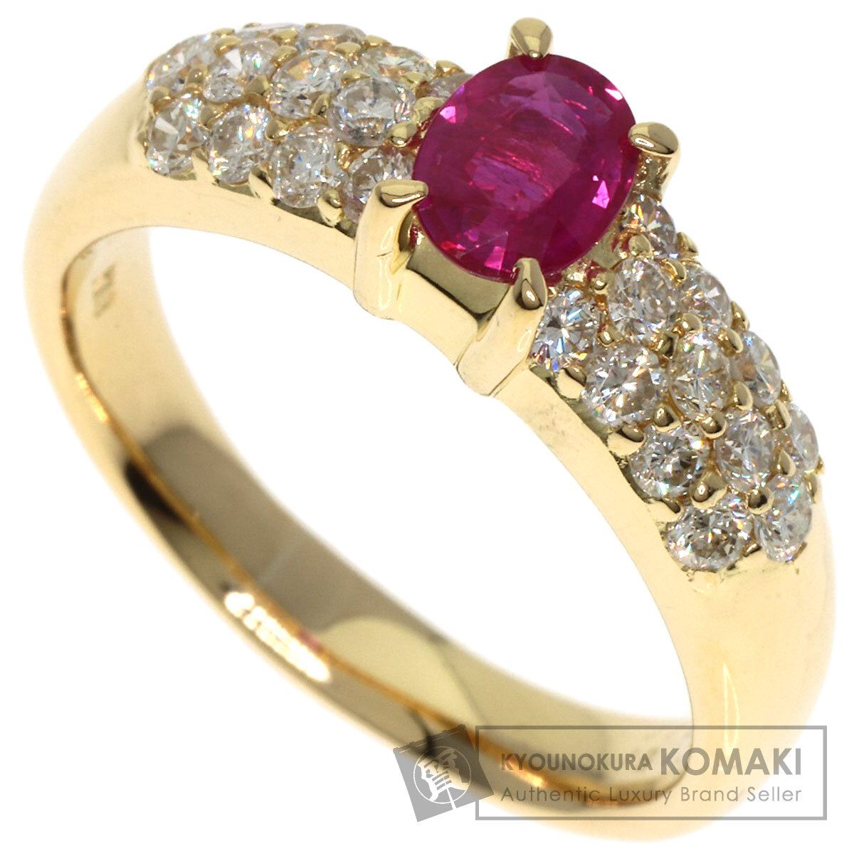 0.61ct ルビー ダイヤモンド リング・指輪 K18イエローゴールド 6.7g レディース ブランド京の蔵小牧 ネット販売部