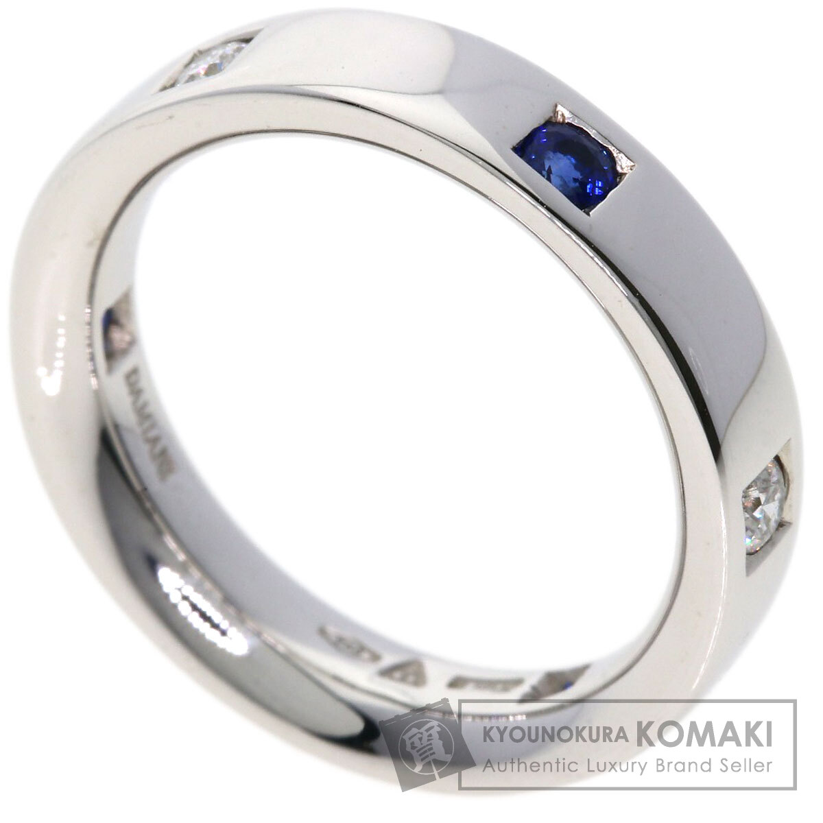 Damiani ダミアーニ 3P サファイア 2P ダイヤモンド リング・指輪 K18ホワイトゴールド レディース [中古] ブランド京の蔵小牧 ネット販売部