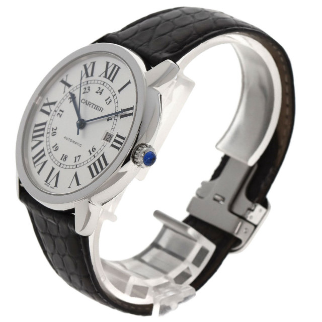 CARTIER カルティエ W6701010 ロンド ソロ ドゥ カルティエ XL 腕時計 ステンレススチール/革 メンズ ブランド京の蔵小牧 ...