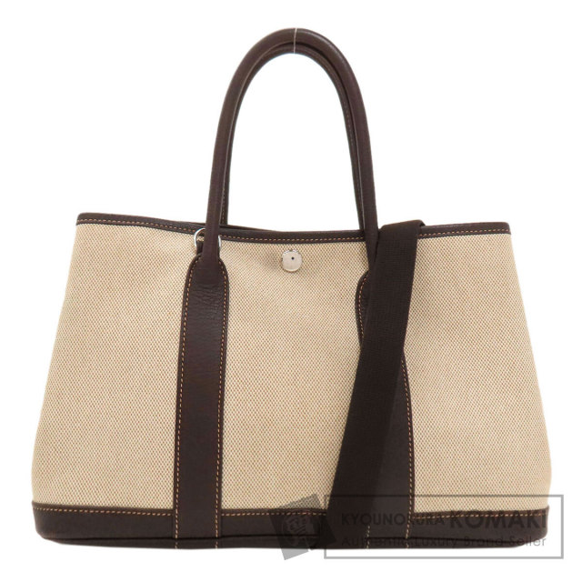 HERMES エルメス ガーデンファイル シルバー金具 ハンドバッグ トワル