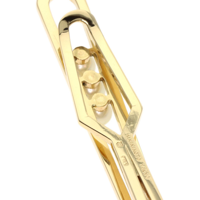 MIKIMOTO ミキモト タイバー パール 真珠 タイピン K14イエロー