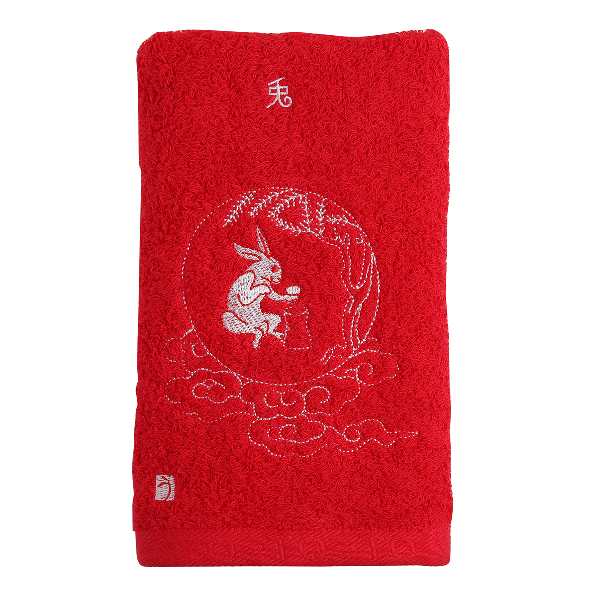 KY72-1070／フェイスタオル／兎（赤） 京東都