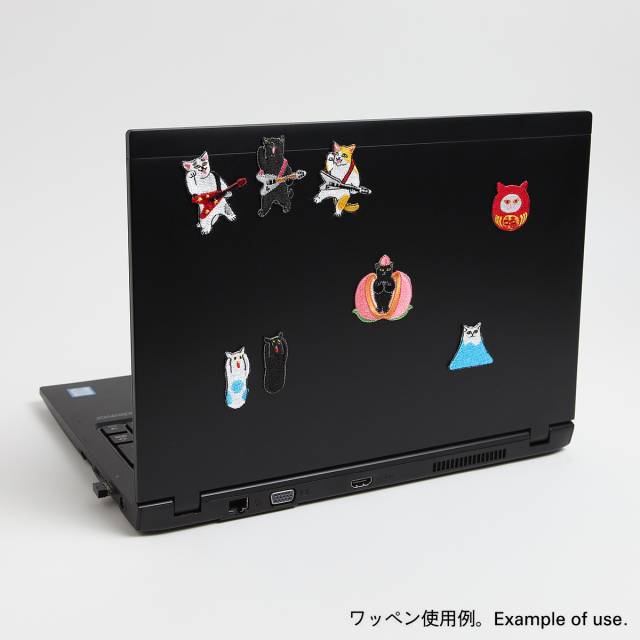 KYWS-1091／ワッペン／桃のせ桃太郎猫／【ゆうパケット可】 京東都