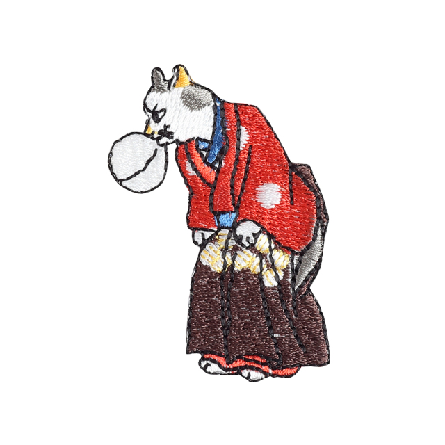 KYWS-1121／ワッペン／流行猫 くわへ鞠／【ゆうパケット可】 京東都