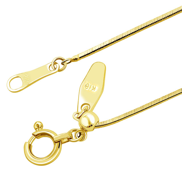 ゴールド チェーン ネックレス 18金 K18 スネーク 幅 0.7mm 約 2.9g 最長 45cm 長さ調整可能 lc97-0015