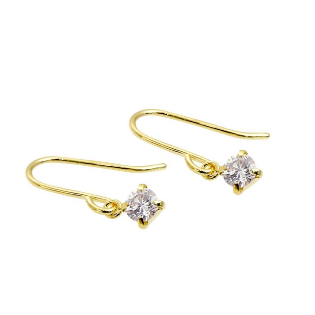 【ララクリスティー公式】 ダイヤモンド フックピアス 計0.2ct K18 イエローゴールド le71-0003-yg